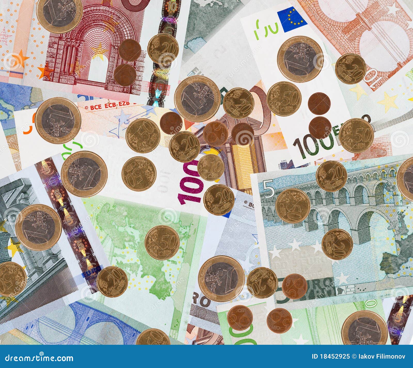 Background of Euro Banknotes Stock Image - Image of banknote ...