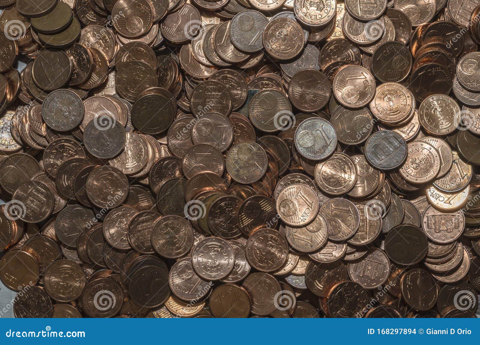 Background with Euro Cent Coins Stock Photo - Image of golden, cents ...