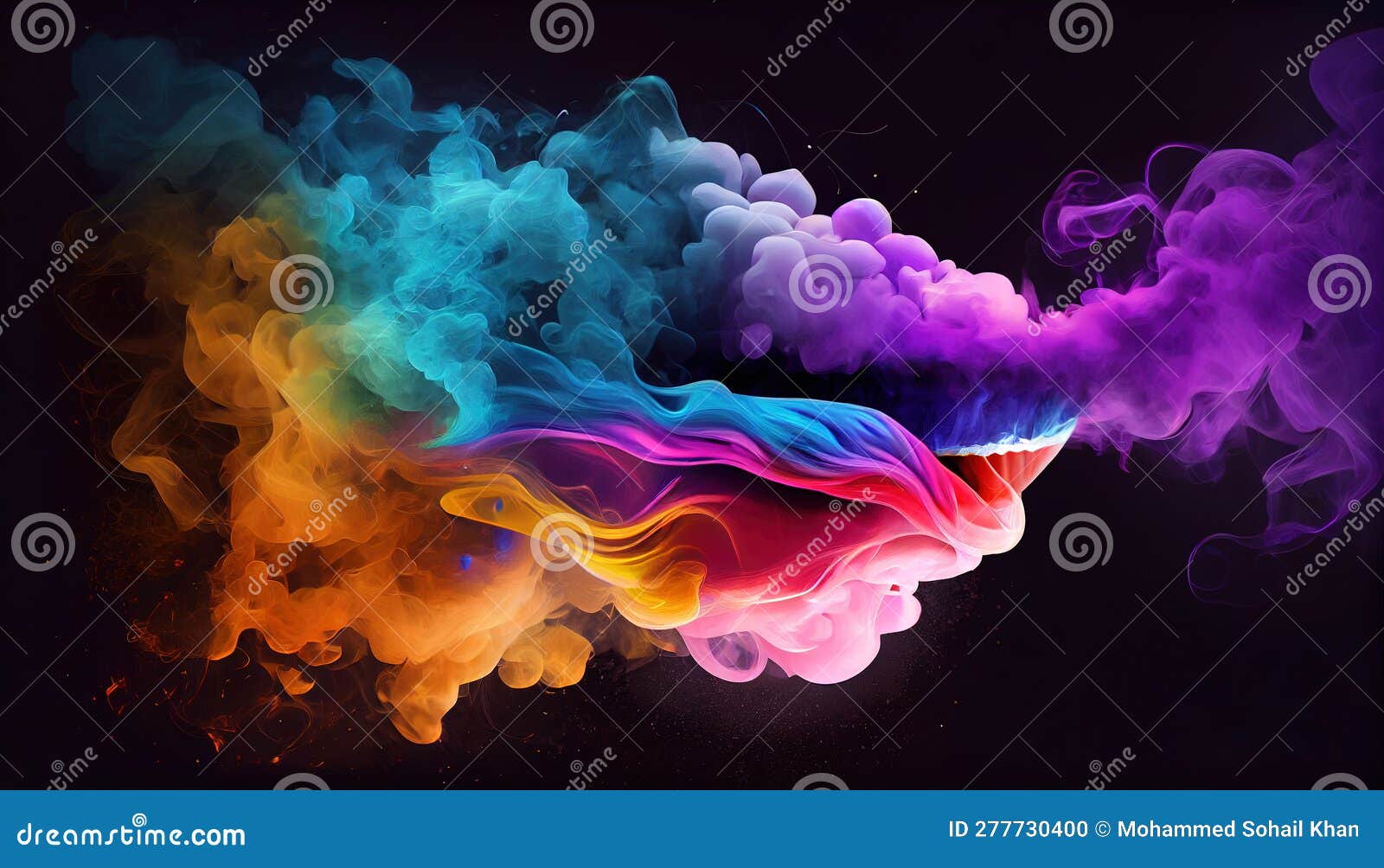 Background of Exploding Colors on Canvas Oil Painting AI Generative ...