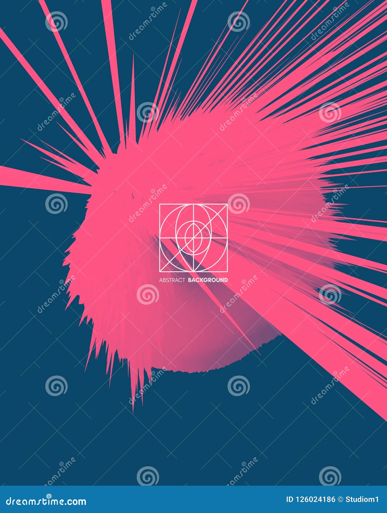 Background with Exploding Rays. Abstract Vector Illustration with ...