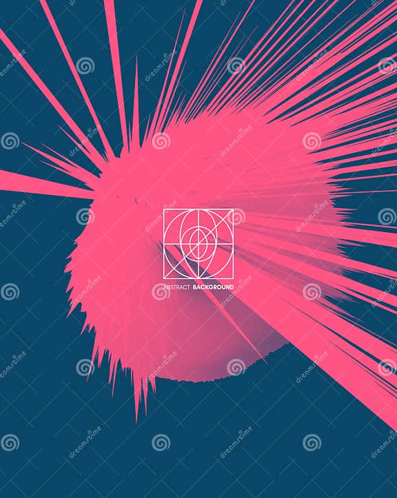 Background with Exploding Rays. Abstract Vector Illustration with ...