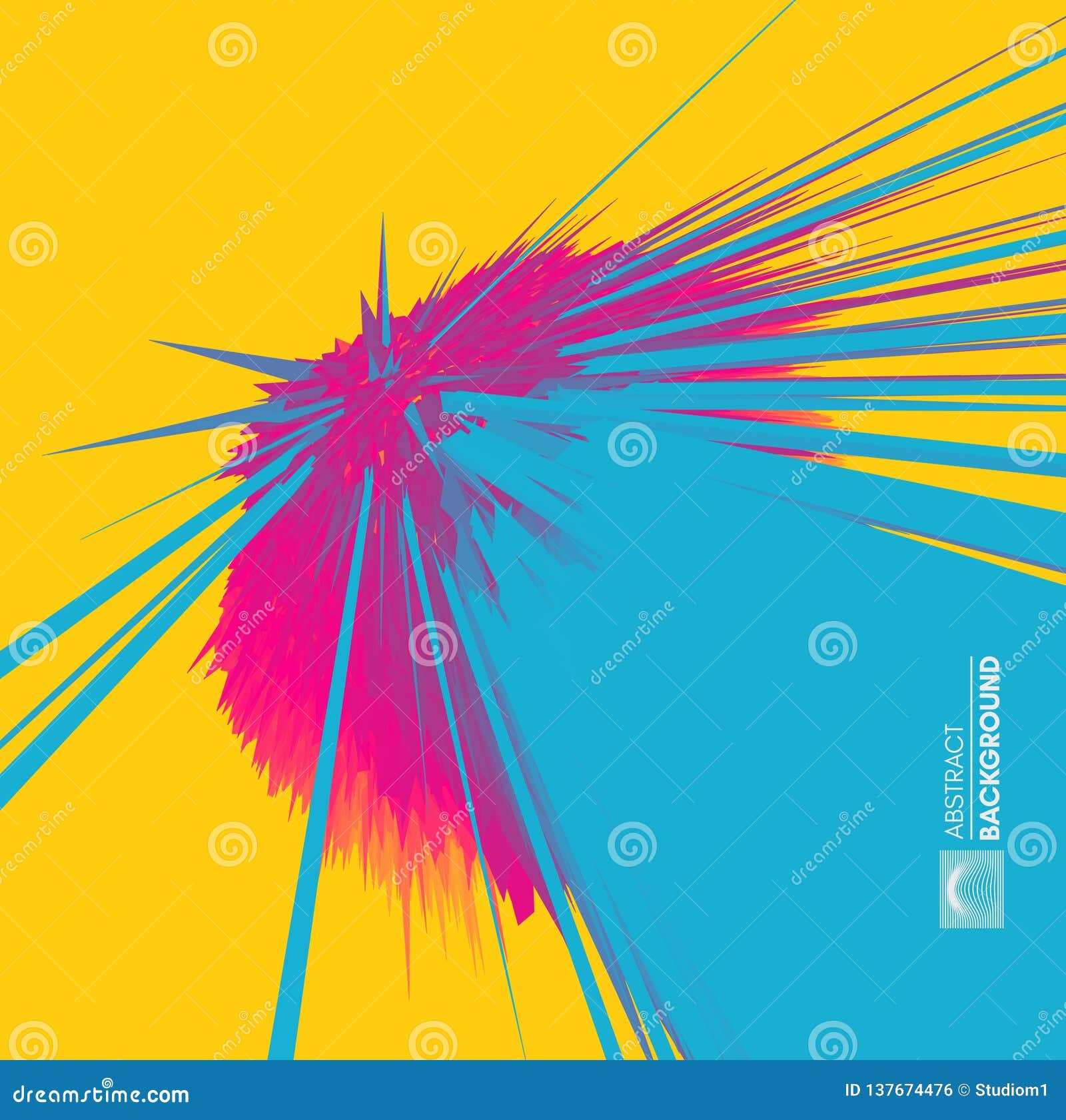 Background with Exploding Rays. Abstract Vector Illustration with ...