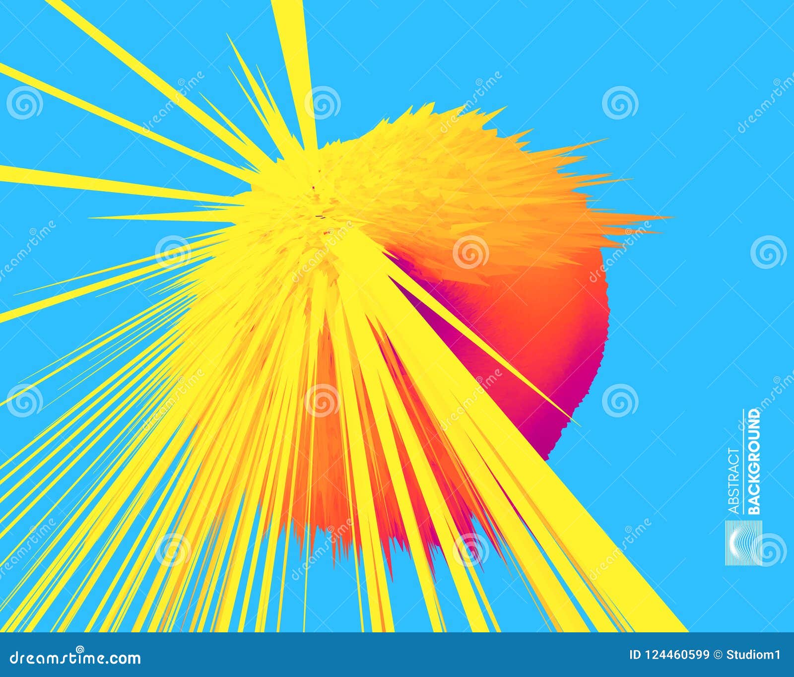 Background with Exploding Rays. Abstract Vector Illustration with ...