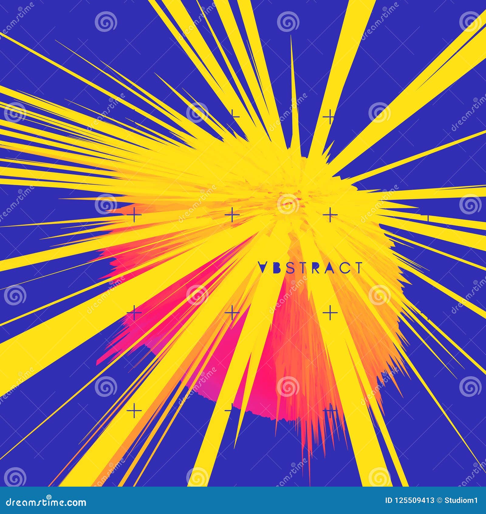 Background with Exploding Rays. Abstract Vector Illustration with ...