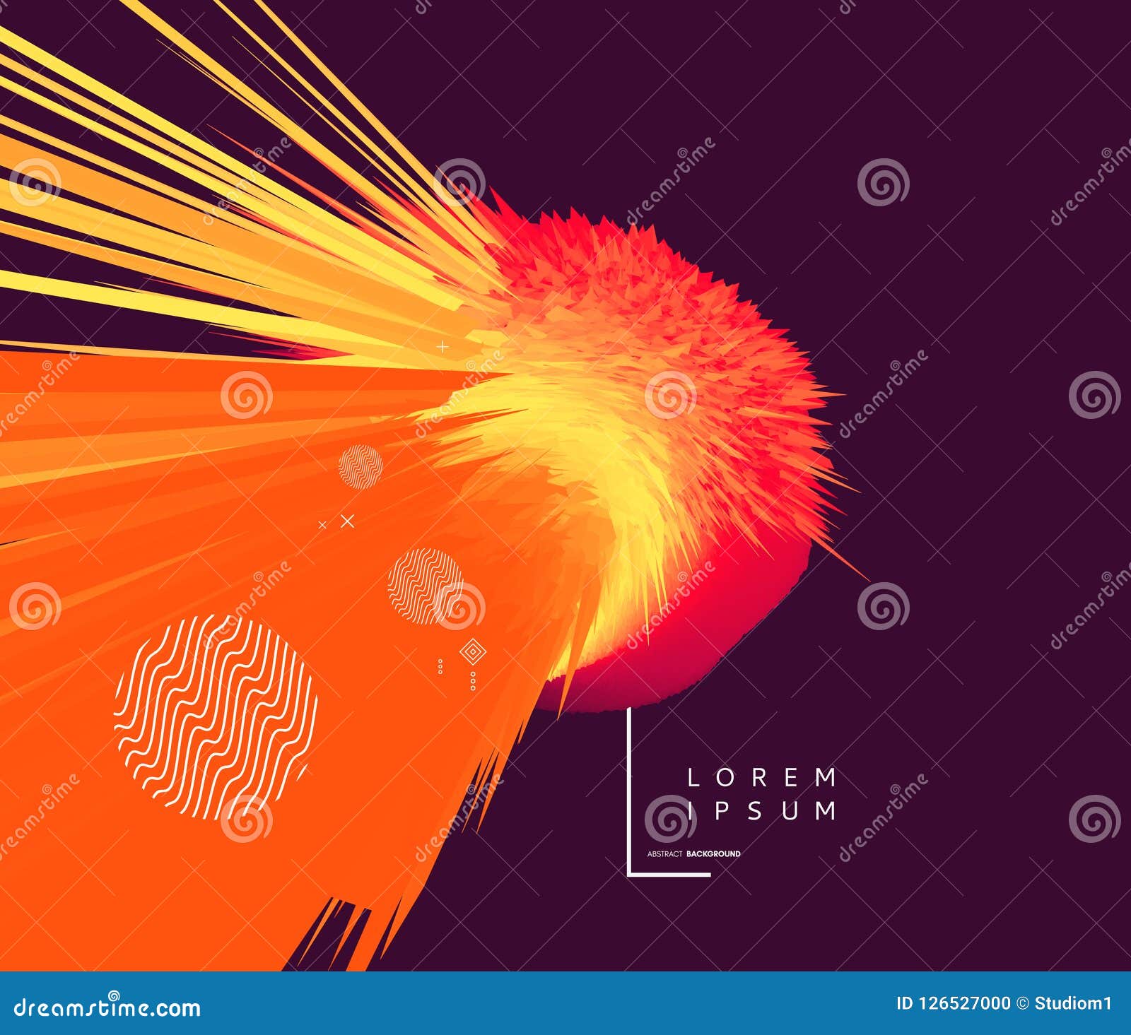 Background with Exploding Rays. Abstract Vector Illustration with ...
