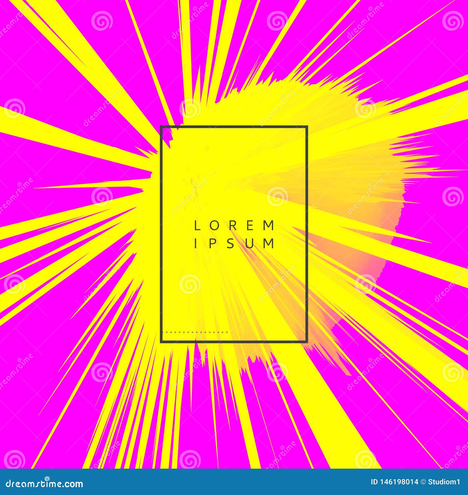 Background with Exploding Rays. Abstract Vector Illustration with ...