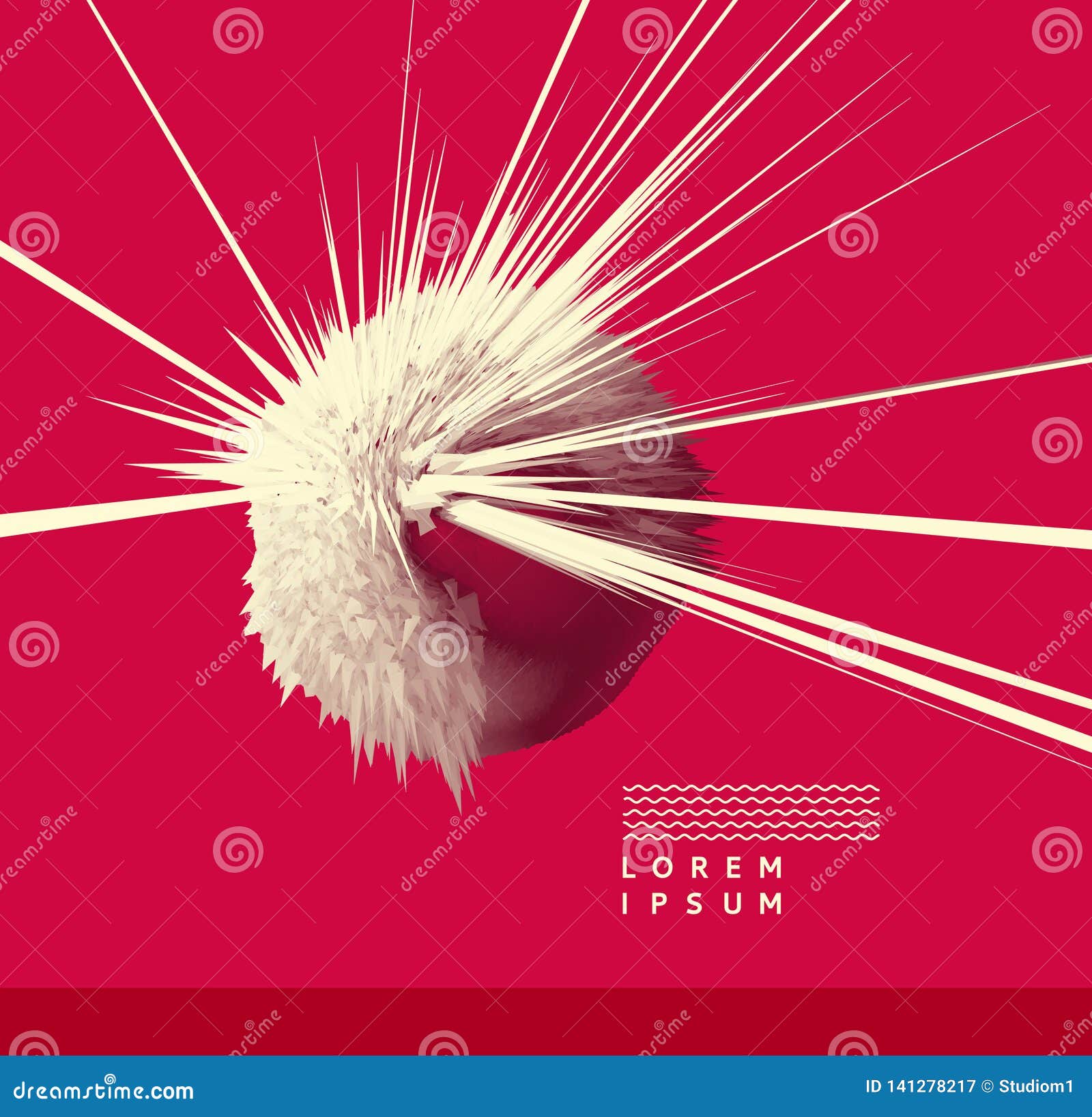 Background with Exploding Rays. Abstract Vector Illustration with ...