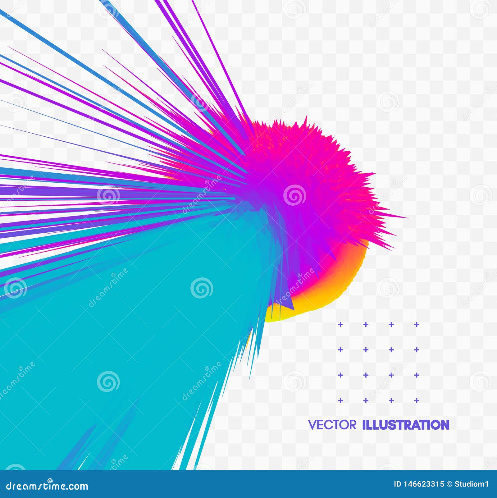 Background with Exploding Rays. Abstract Vector Illustration with ...