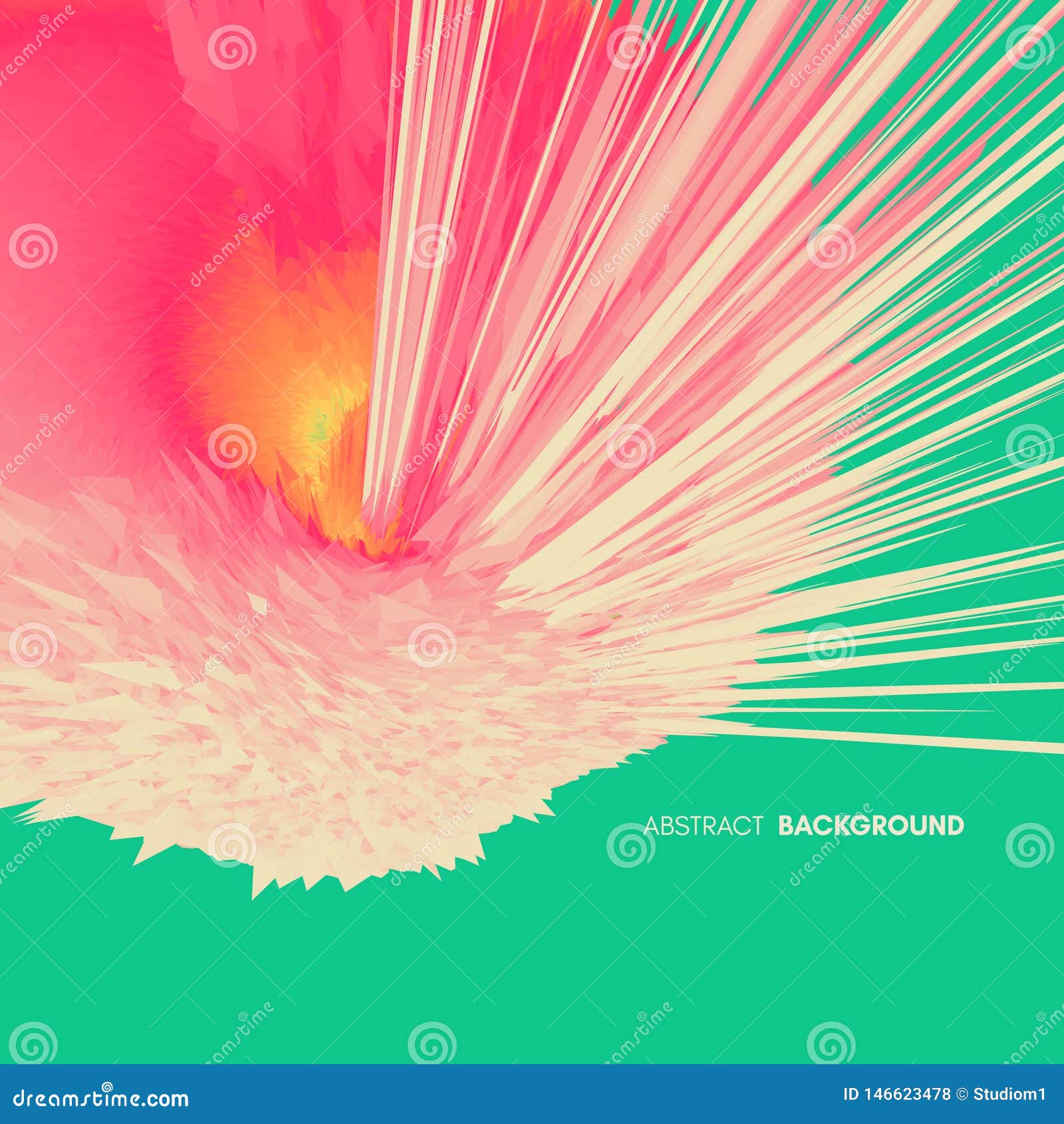 Background with Exploding Rays. Abstract Vector Illustration with ...