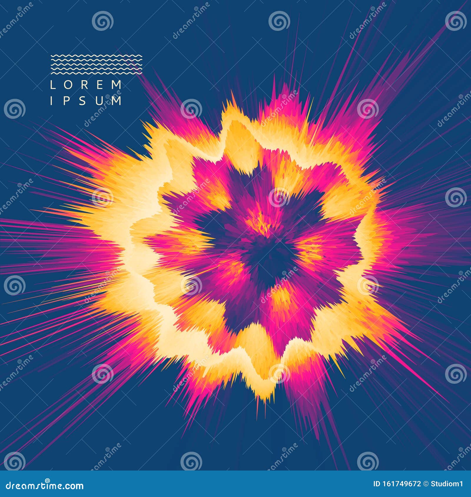 Background with Exploding Rays. Abstract Vector Illustration with ...