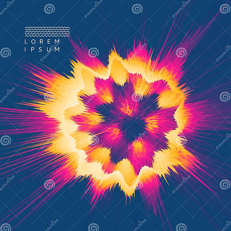 Background with Exploding Rays. Abstract Vector Illustration with ...