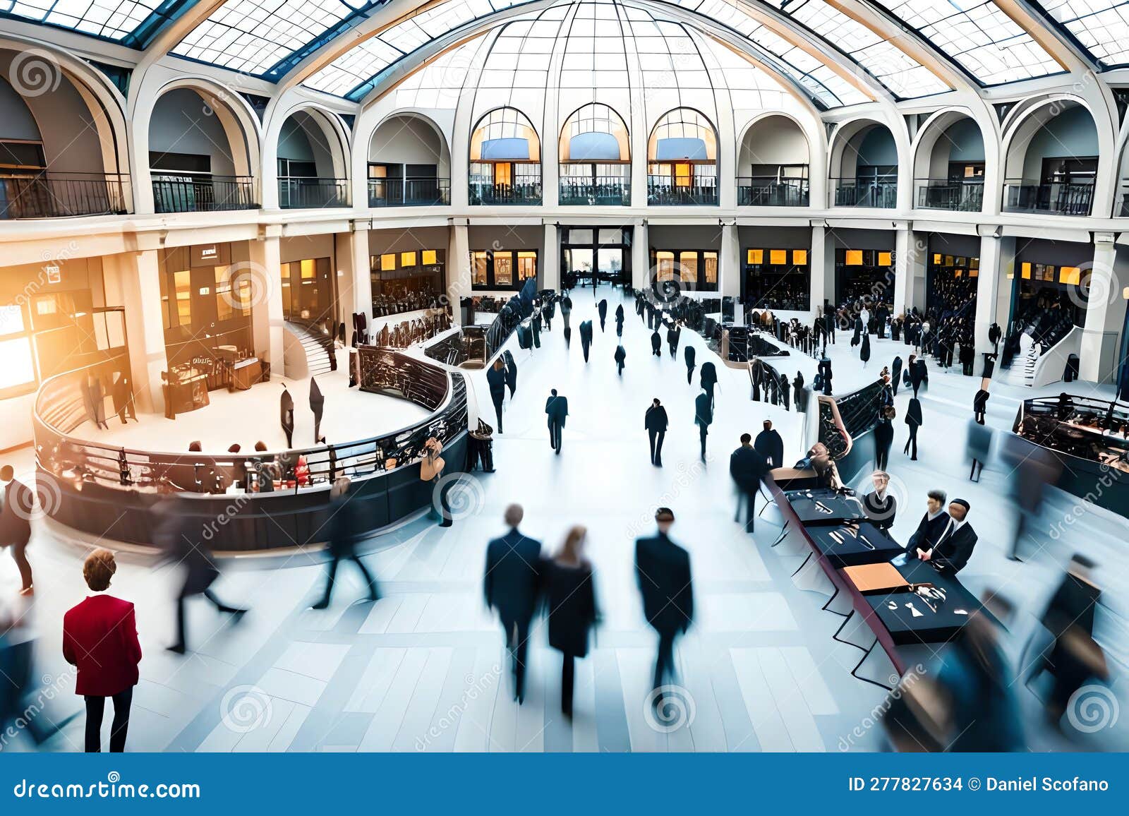 Background of an Expo with Blurred Individuals Concept of Bokeh and ...