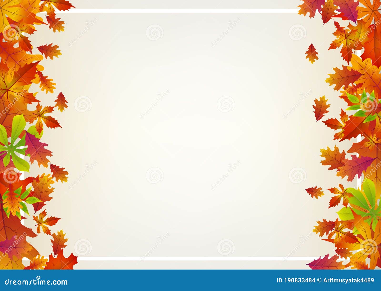 Background with Falling Autumn Leaves on Side Stock Vector ...