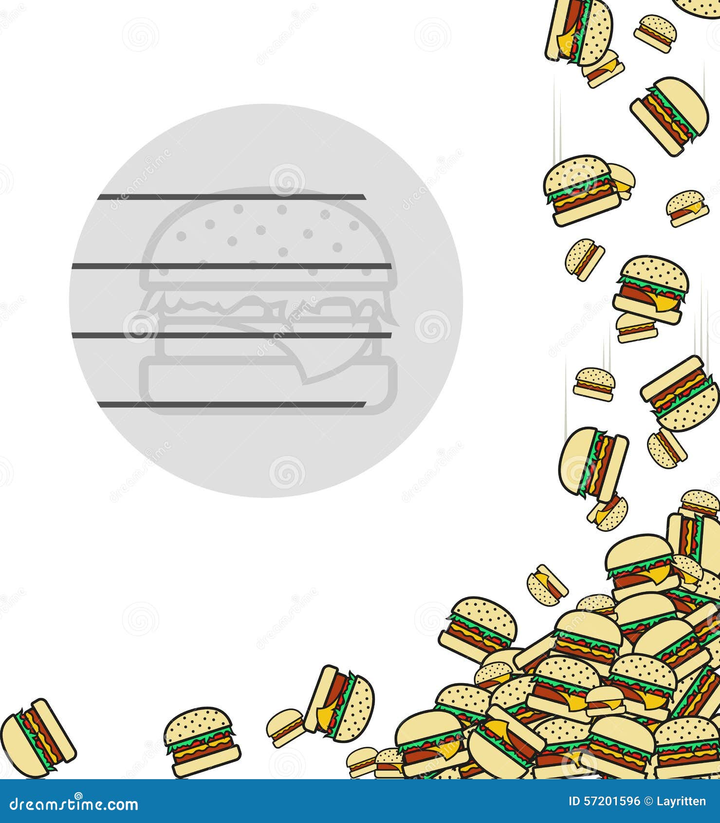 Background, Falling Burgers for Design Cards and Other. Vector Stock ...