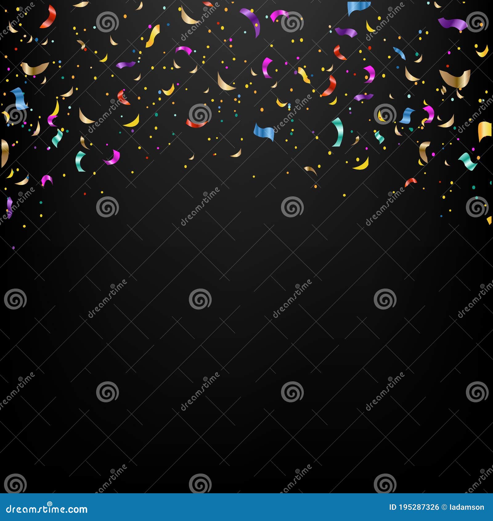Background with Falling Confetti Black Background Stock Vector ...
