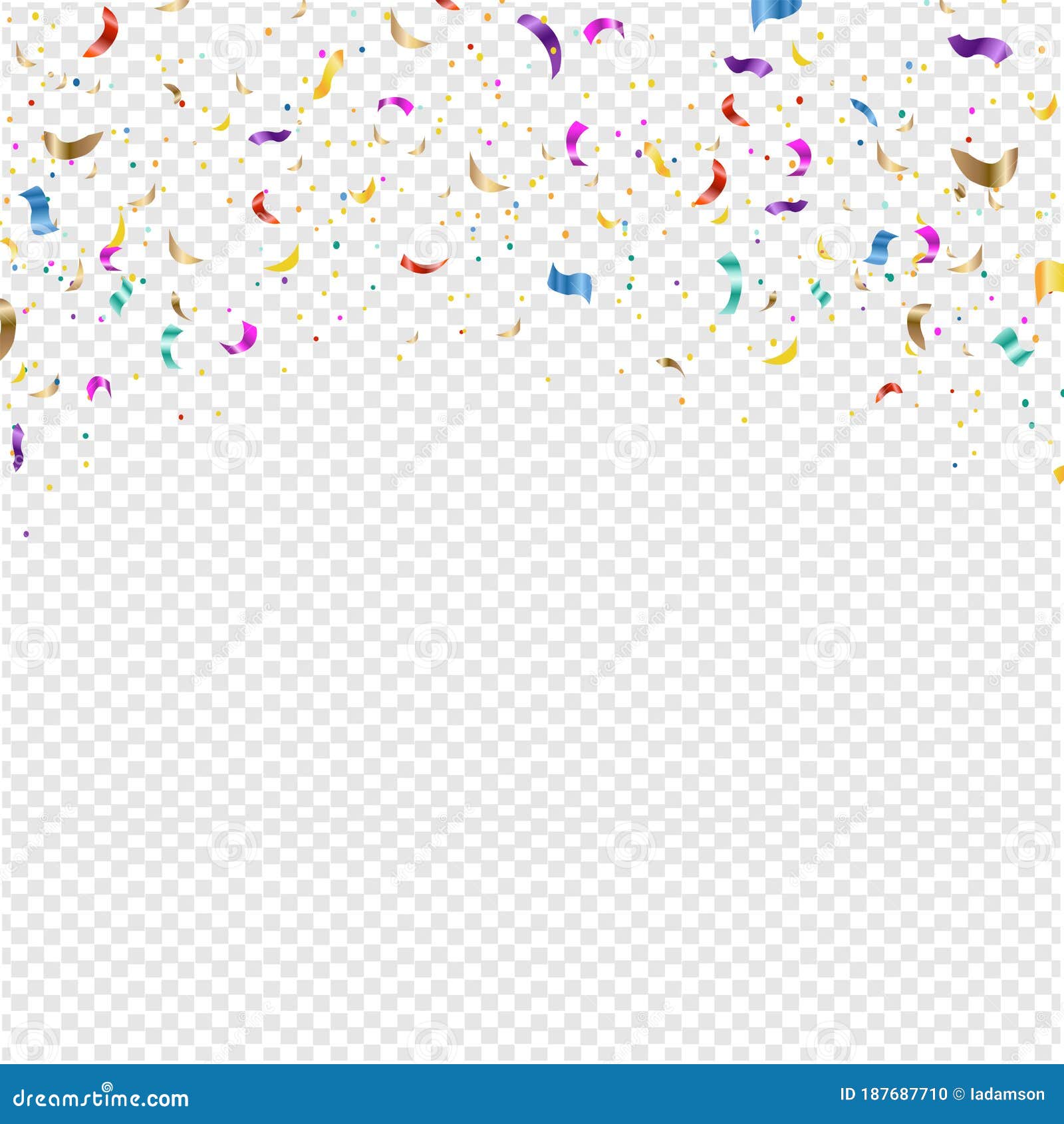 Background with Falling Confetti Transparent Background Stock Vector ...