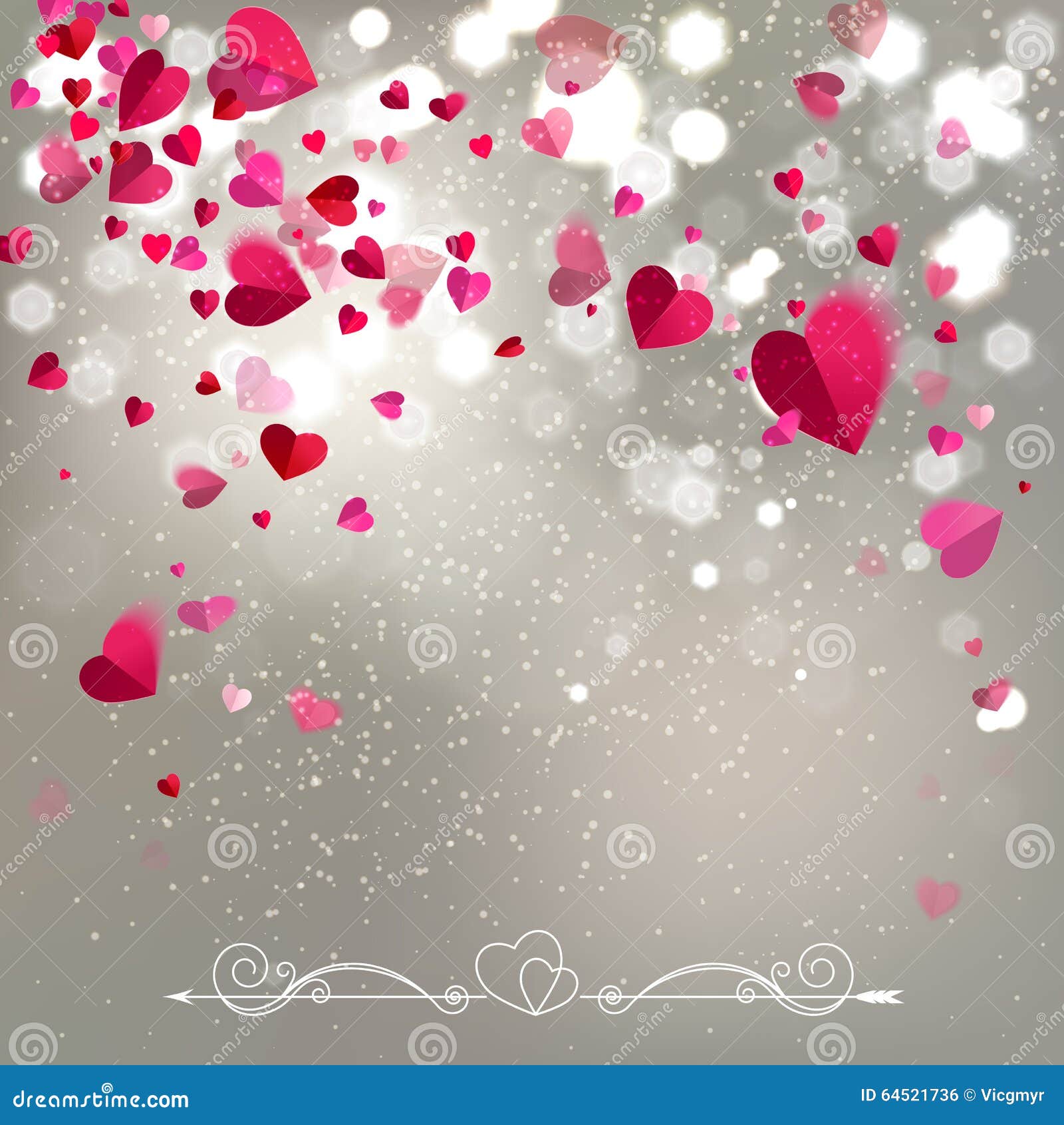 Background of Falling Hearts Stock Vector - Illustration of love ...