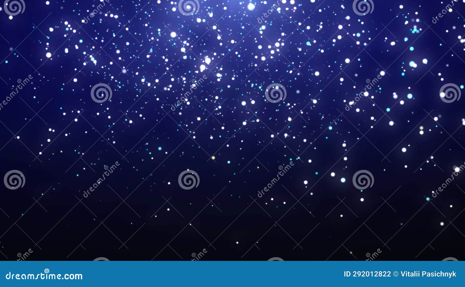 Background of Falling Magic Dust Particles. Energy Flow of Blue ...