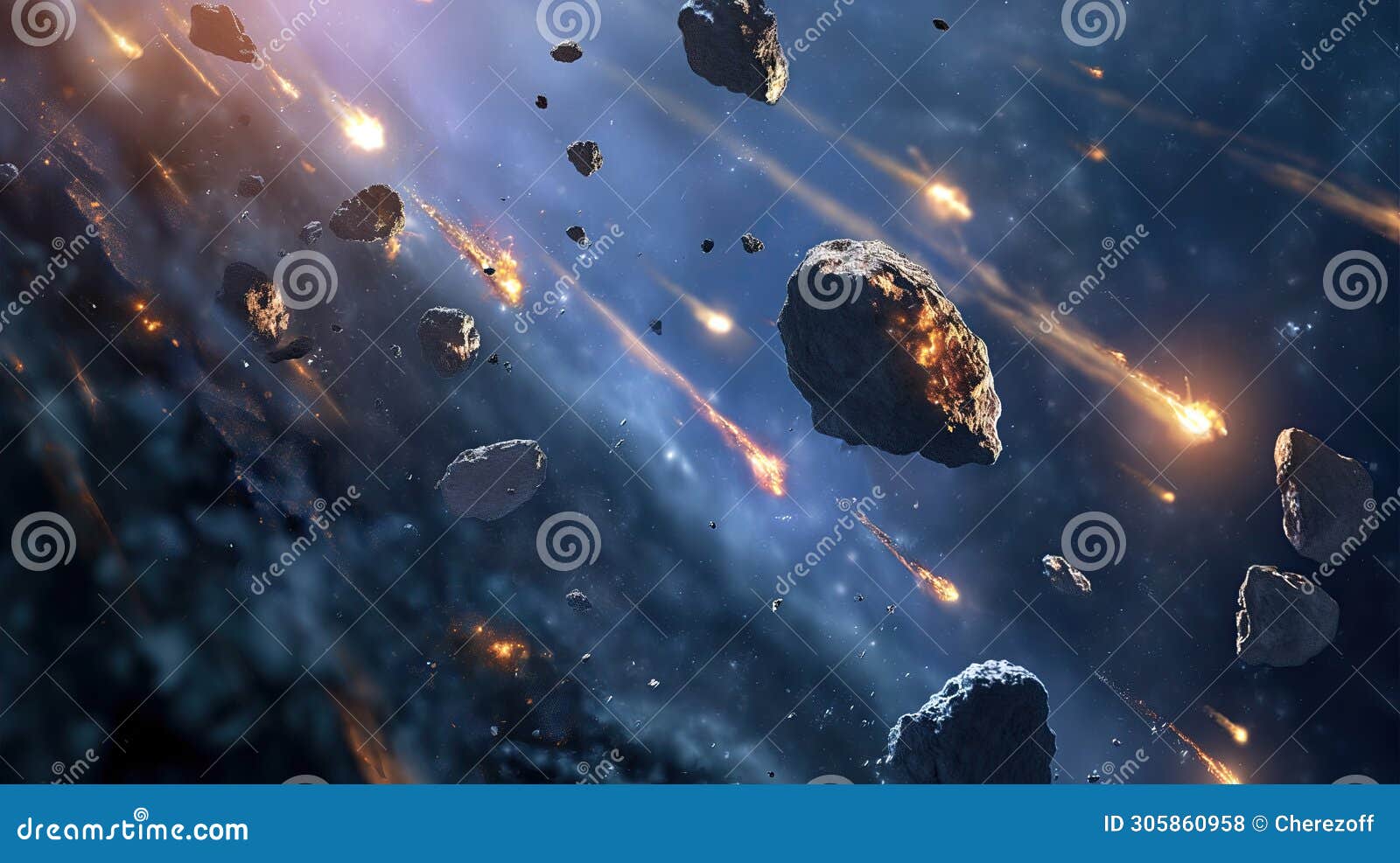 Background of Falling Meteorites in the Sky Stock Photo - Image of ...