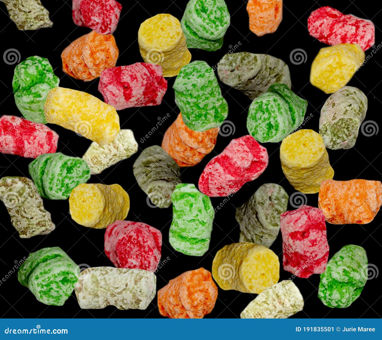 Background of Falling Puffs, Isolated on Black. Stock Image - Image of ...