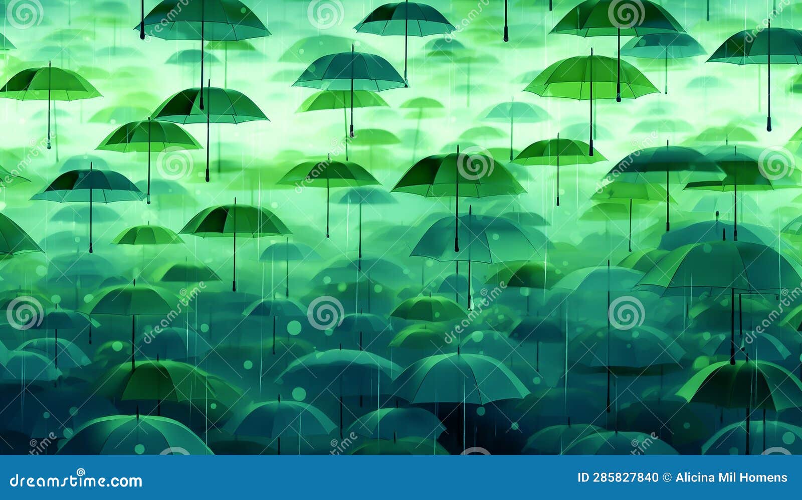 Background with Falling Umbrellas. AI Generated Stock Illustration ...