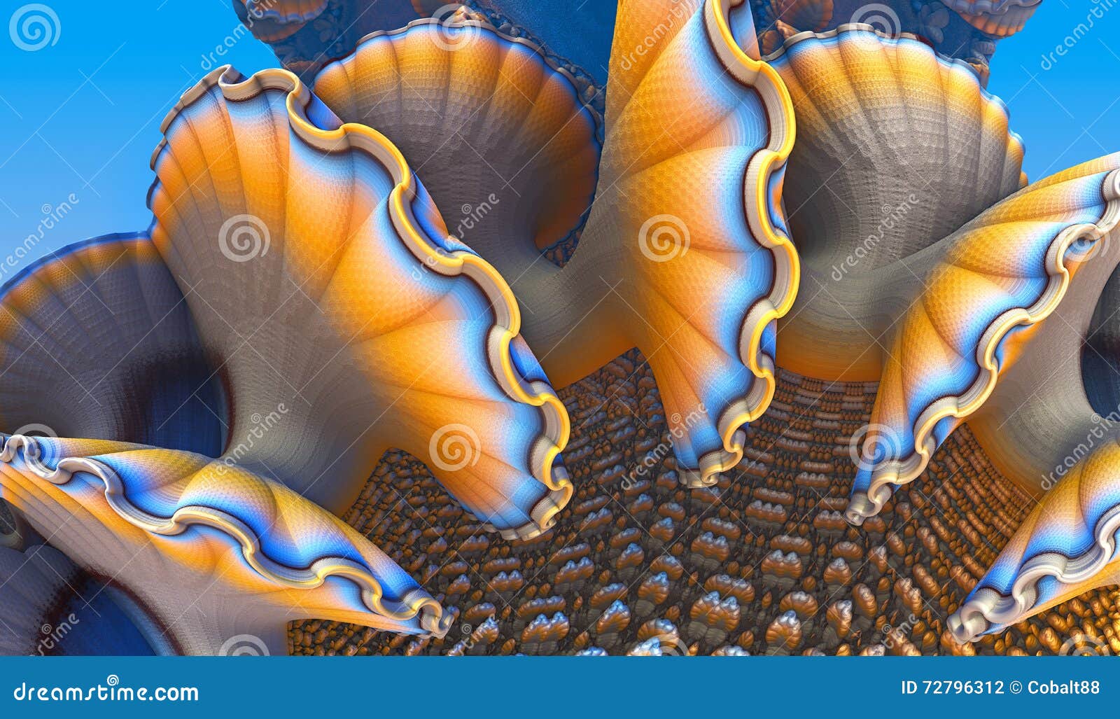 Background Fantastic 3d Shells Stock Illustration - Illustration of ...