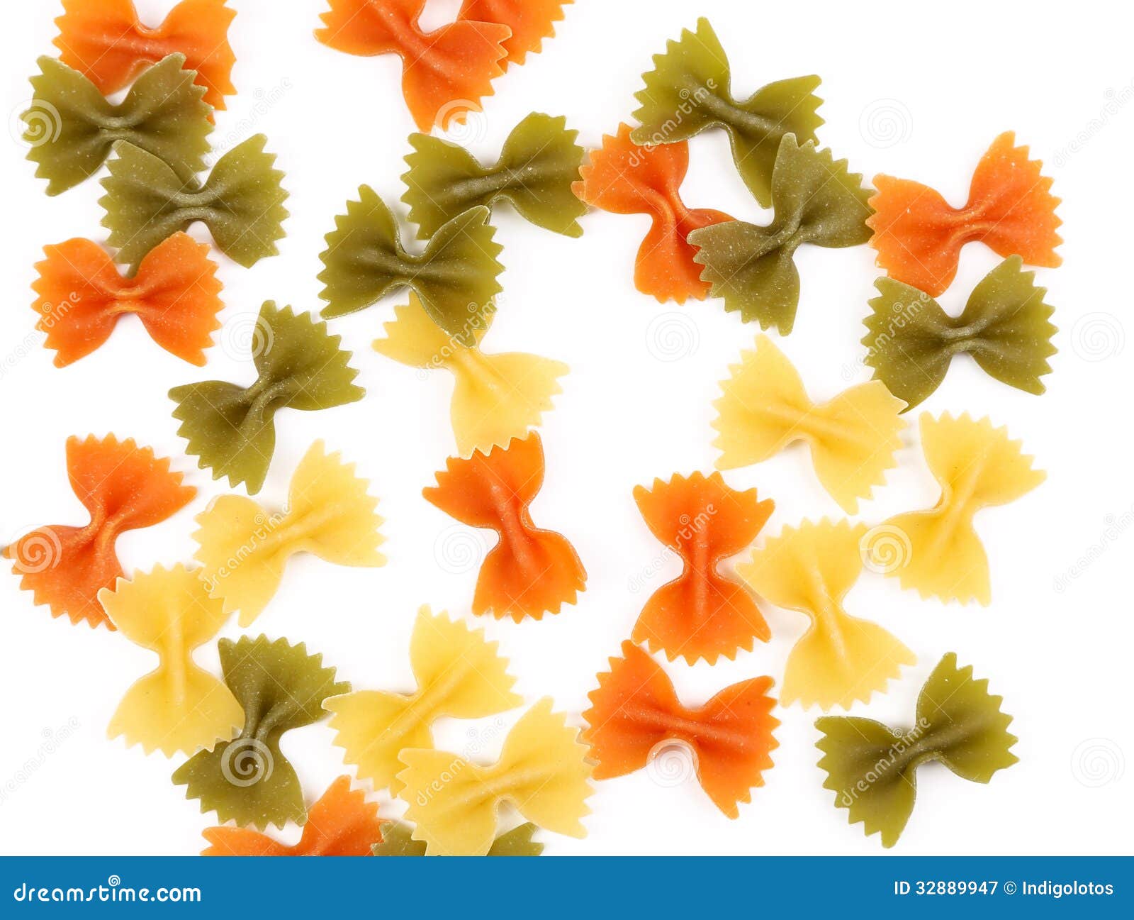 Background of the Farfalle Pasta Three Colors. Stock Image - Image of ...