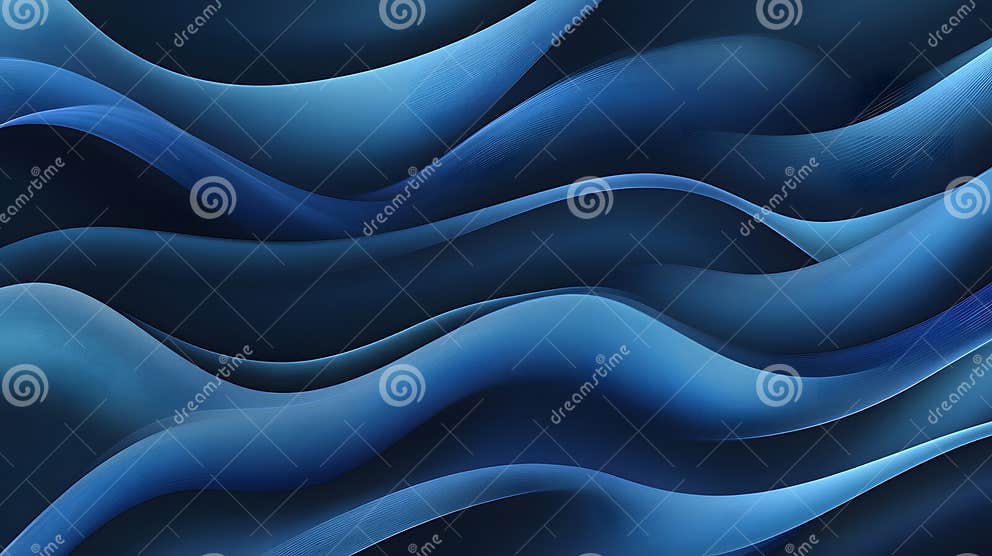 Horizontal Waves in Blue Gradient Flowing Smoothly with Soft Edges ...