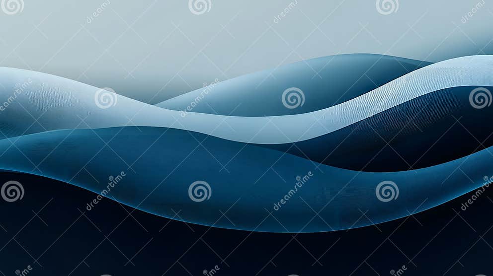Soft Horizontal Waves Moving from Dark To Light Blue Gradually Stock ...