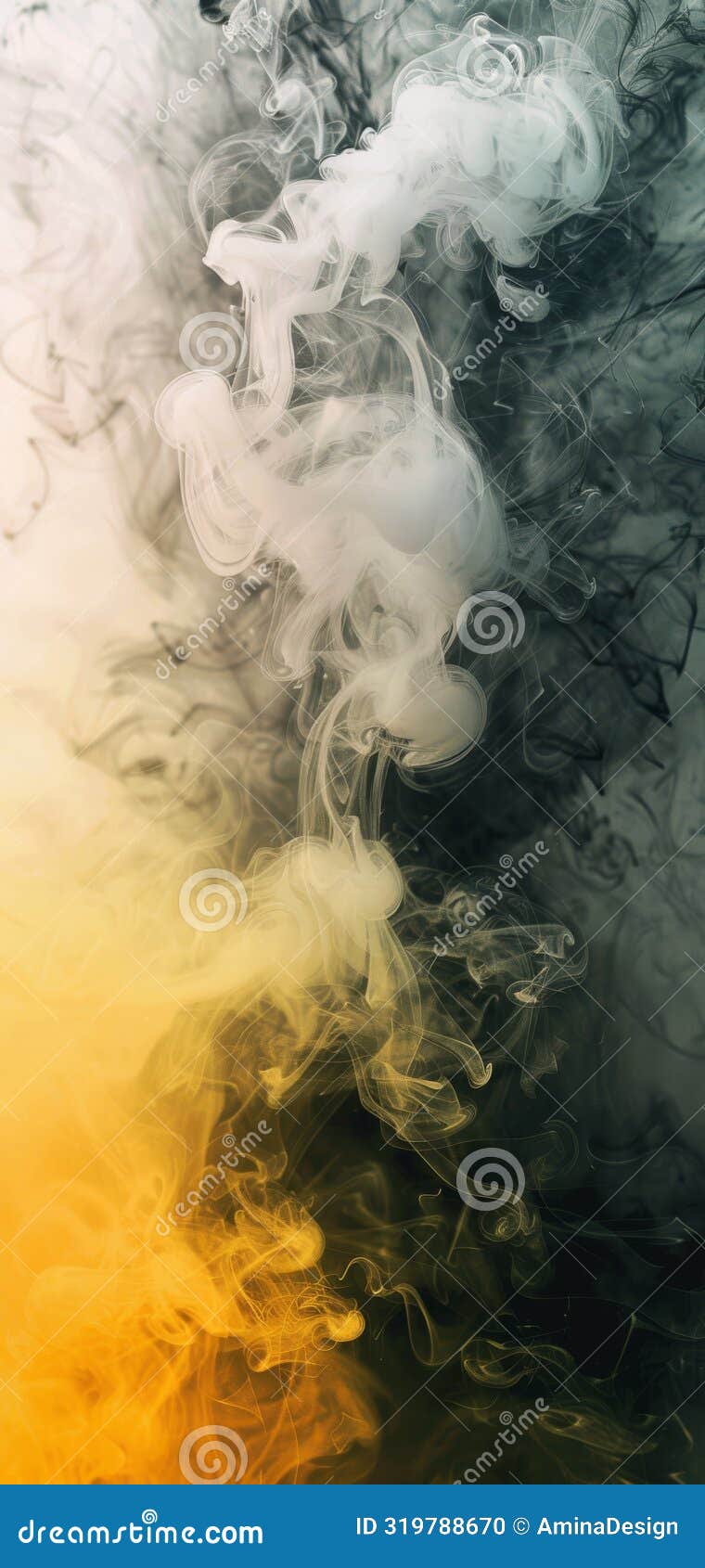 The Background Features Vibrant Abstract Orange and Gray Smoky Swirls ...