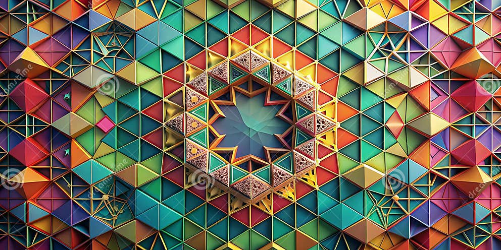 Background Featuring a Complex Array of Geometric Shapes Generative by ...