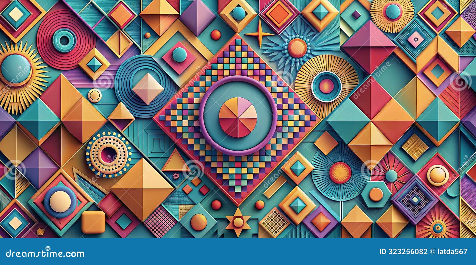 Background Featuring a Complex Array of Geometric Shapes Generative by ...