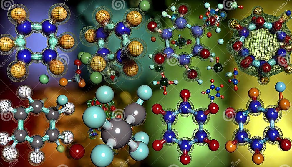 Background Featuring Different Molecular Grids, Showcasing the ...