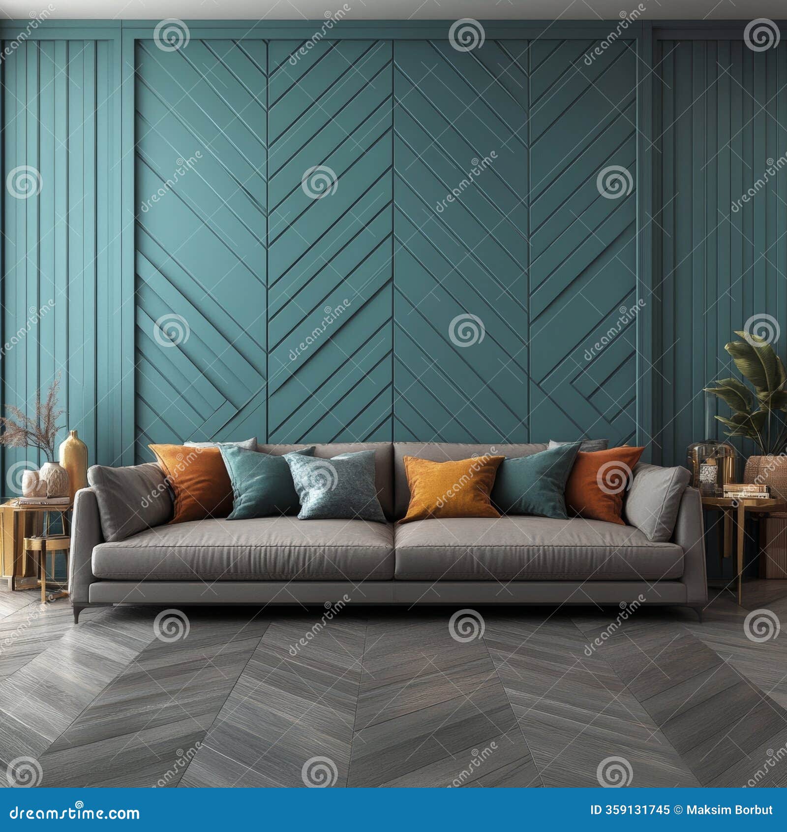 A Background Featuring a Grey Wallpaper with a Metallic Silver Linear ...