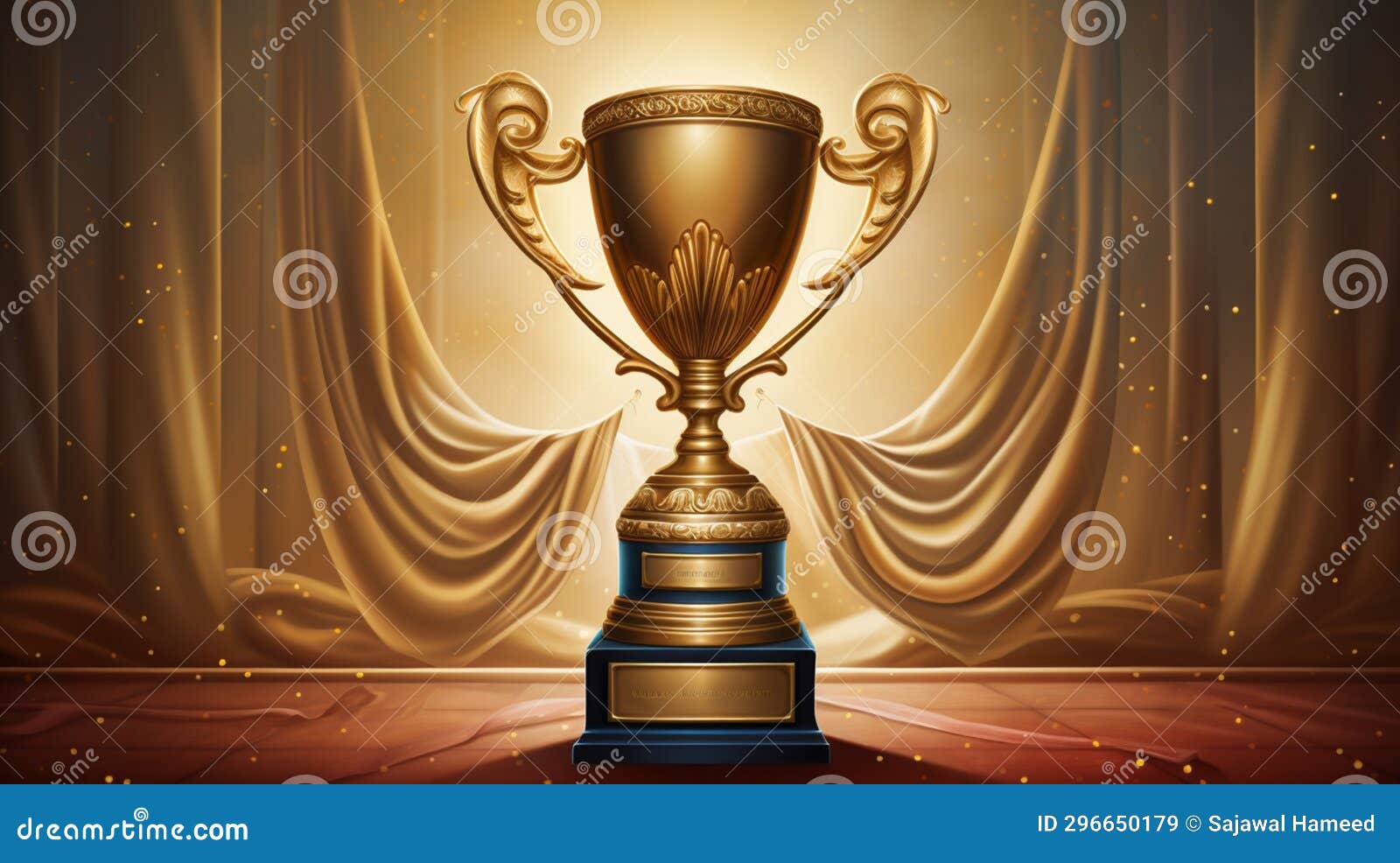 A Background Featuring a Trophy and a "Congratulations" Message in Bold ...