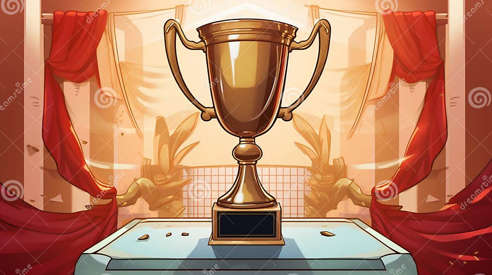 A Background Featuring a Trophy and a "Congratulations" Message in Bold ...