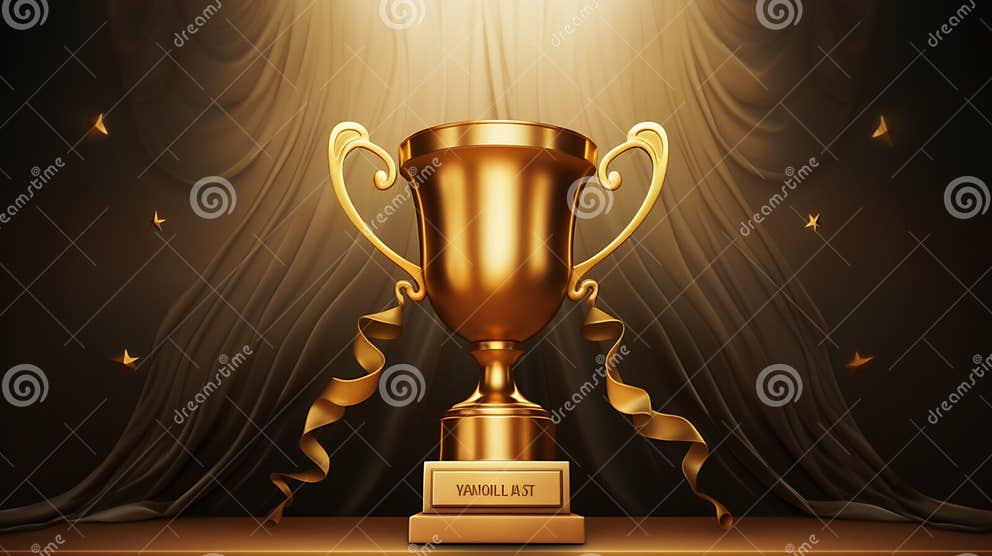 A Background Featuring a Trophy and a "Congratulations" Message in Bold ...