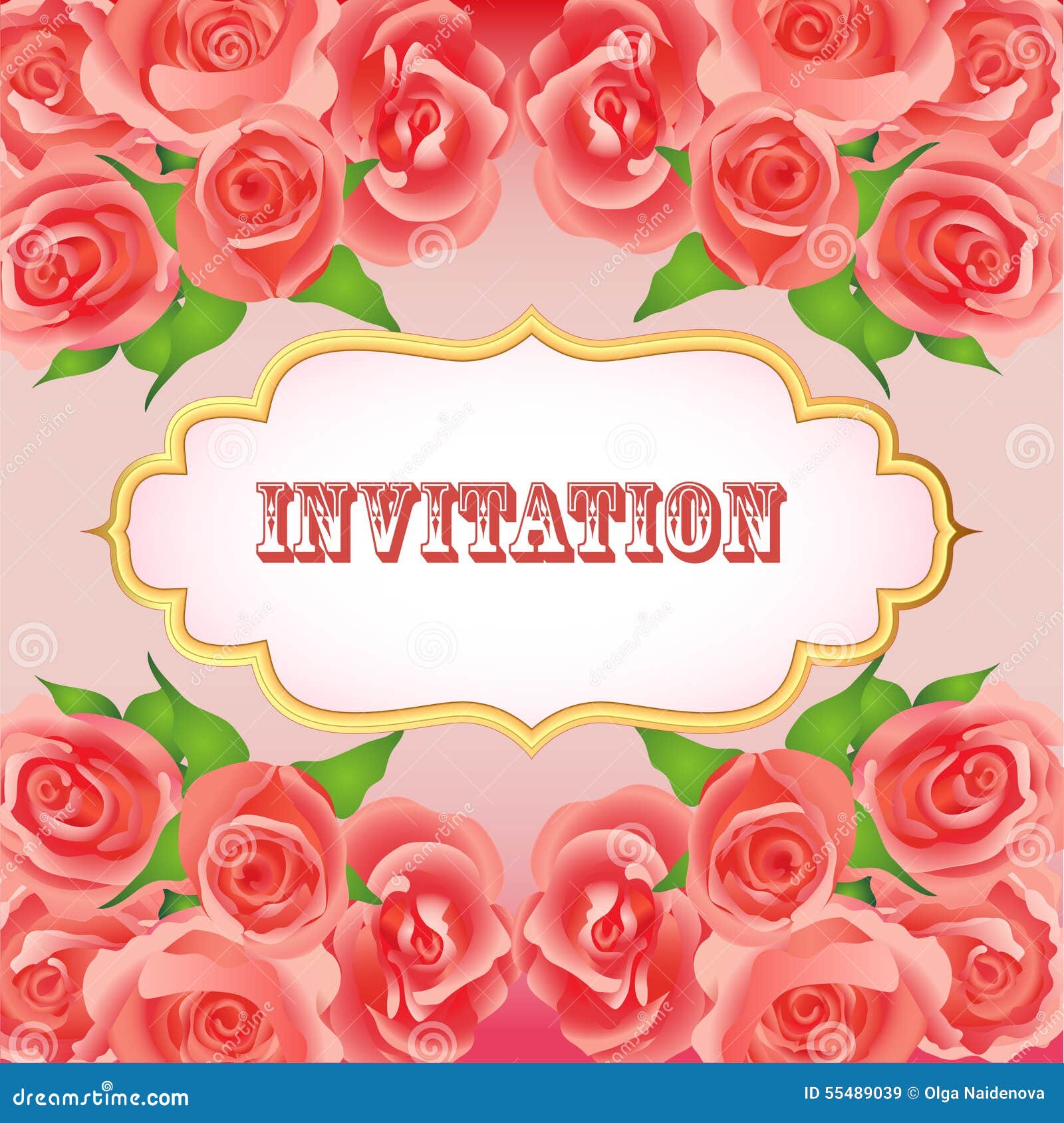 Background Festive Invitation with Red Roses Stock Vector ...