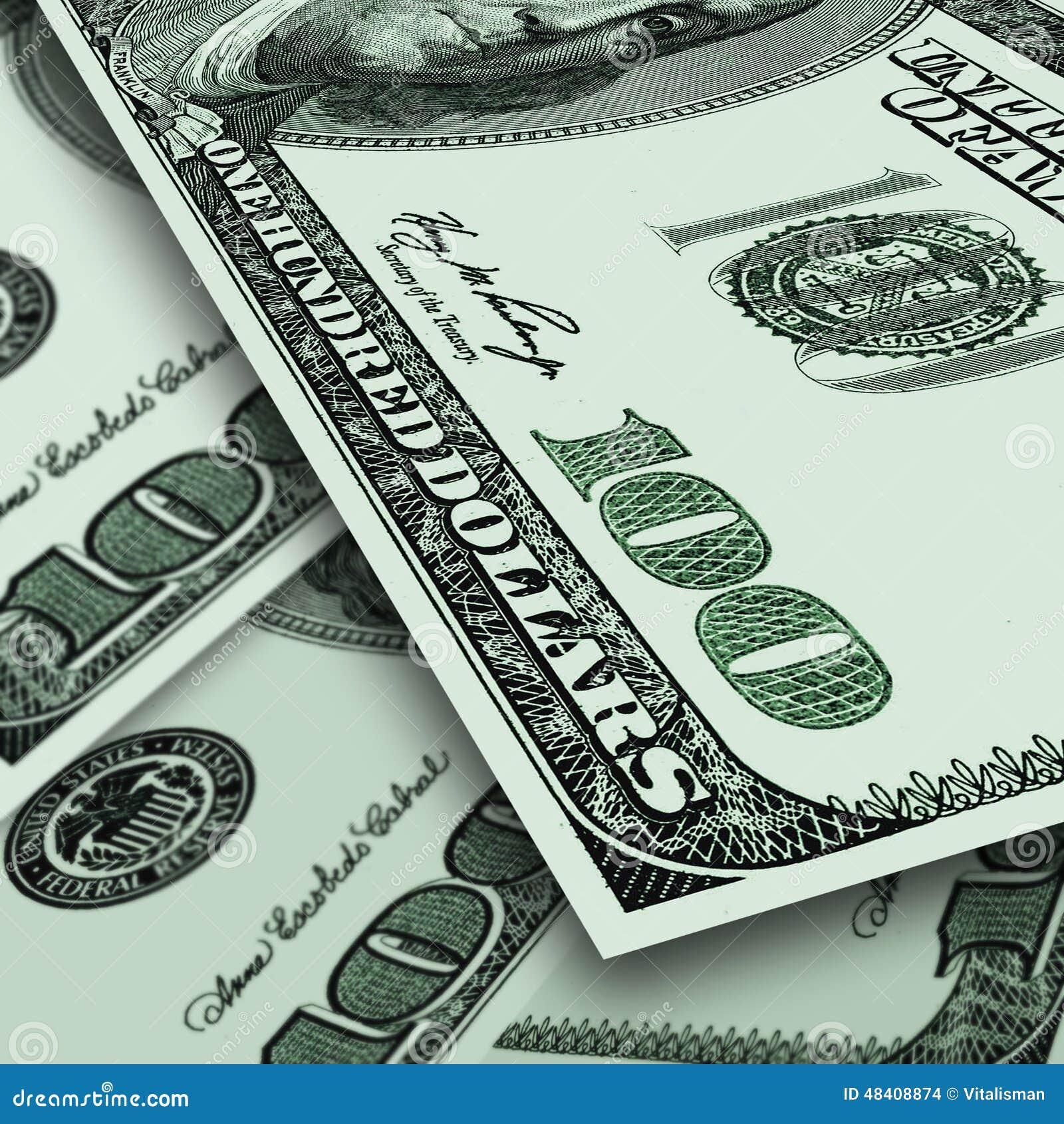 Background from a Few Notes of USA 100 Dollars Stock Illustration ...