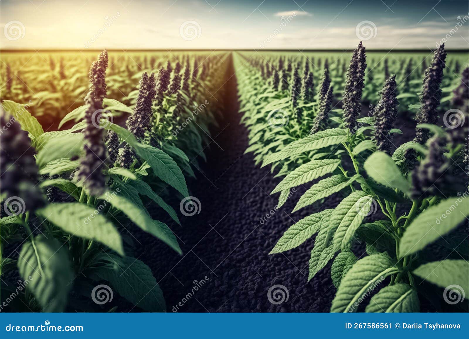 Background with a Field of Quinoa Plantations. Quinoa Plant Fields ...
