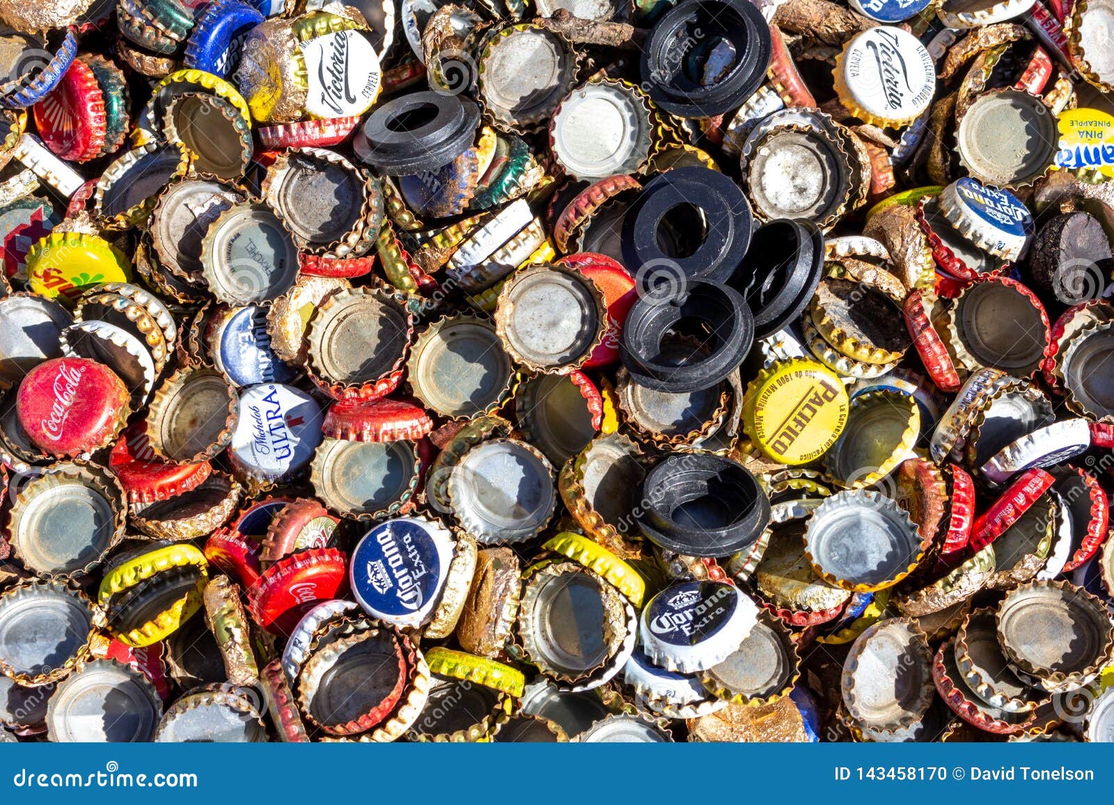 A Background of Beer Bottle Caps Editorial Image - Image of glass, dark ...