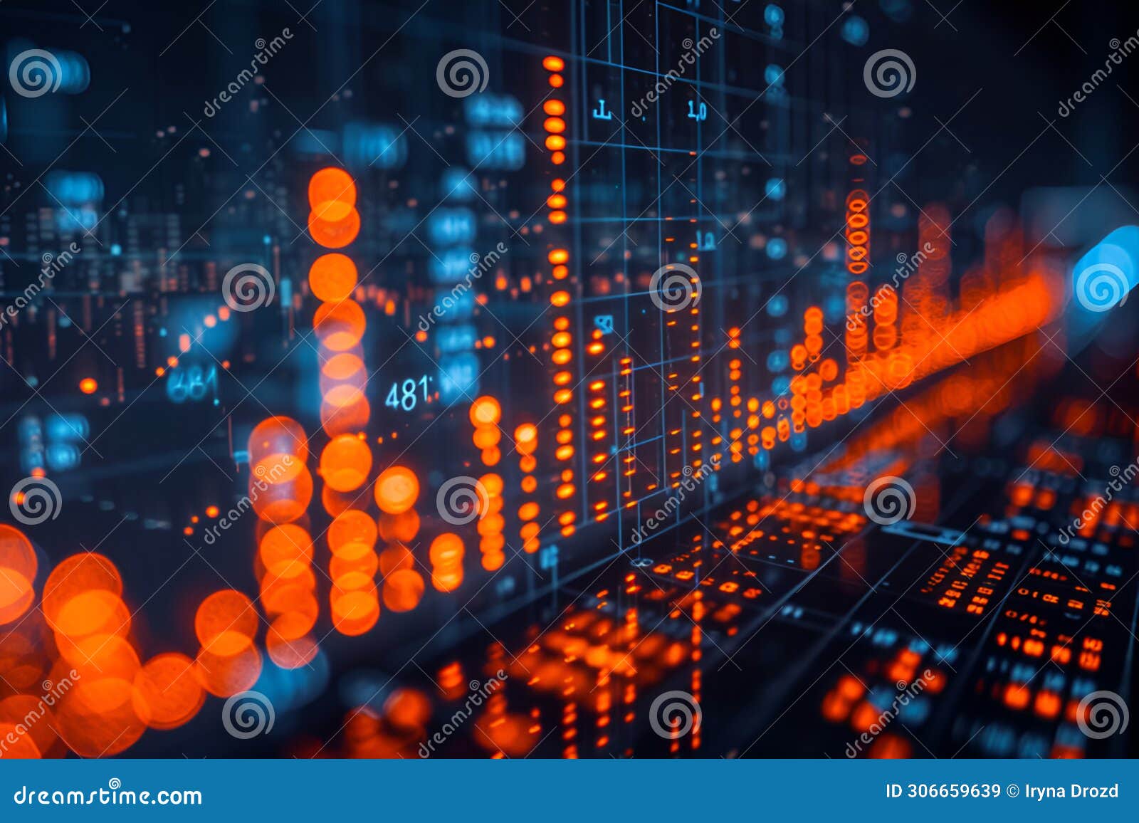 Background Financial Abstract Chart, Double Exposure, Technology ...