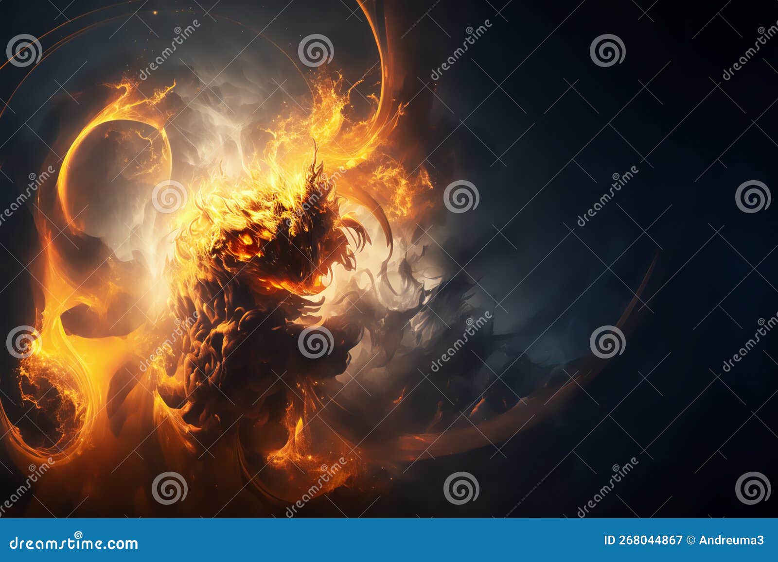 Background with Fire and Billows of Smoke Stock Illustration ...