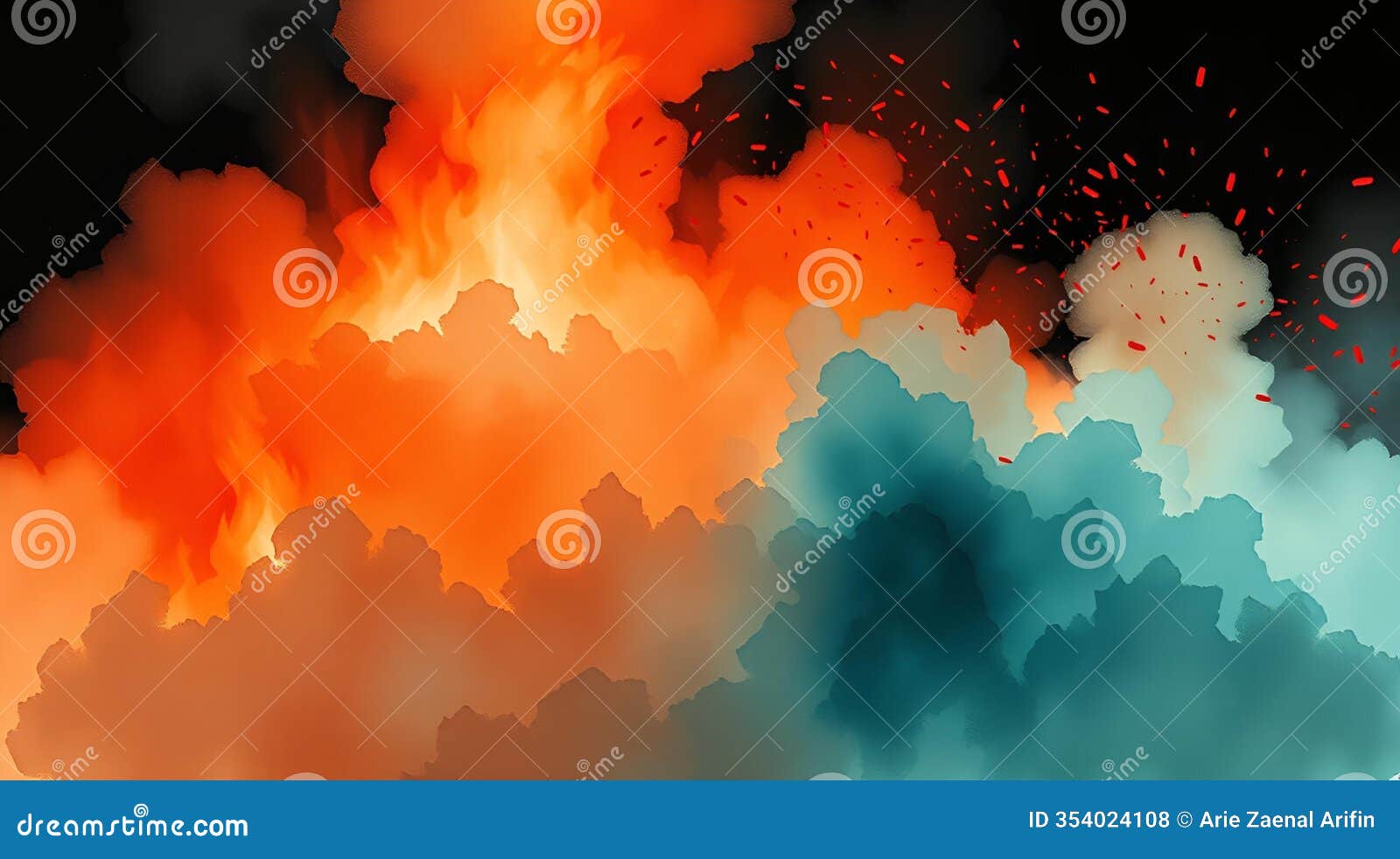 Background with Fire Sparks Embers and Smoke Overlay Effect of Burn ...