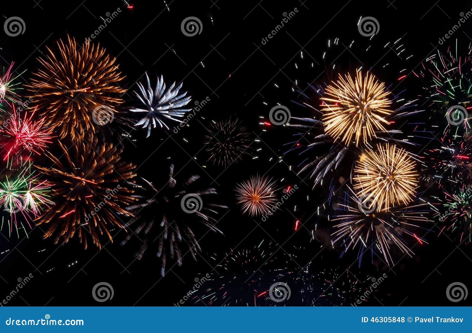 Background of Fireworks stock photo. Image of colors - 46305848