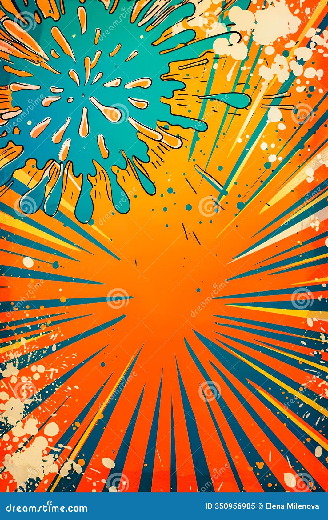 Background with Fireworks Explosion, Comic Book Style Stock Image - Image of blue, night: 350956905