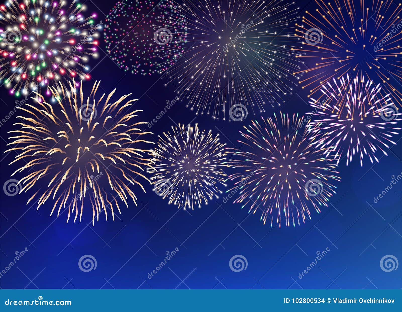 Background with Fireworks stock vector. Illustration of celebration ...