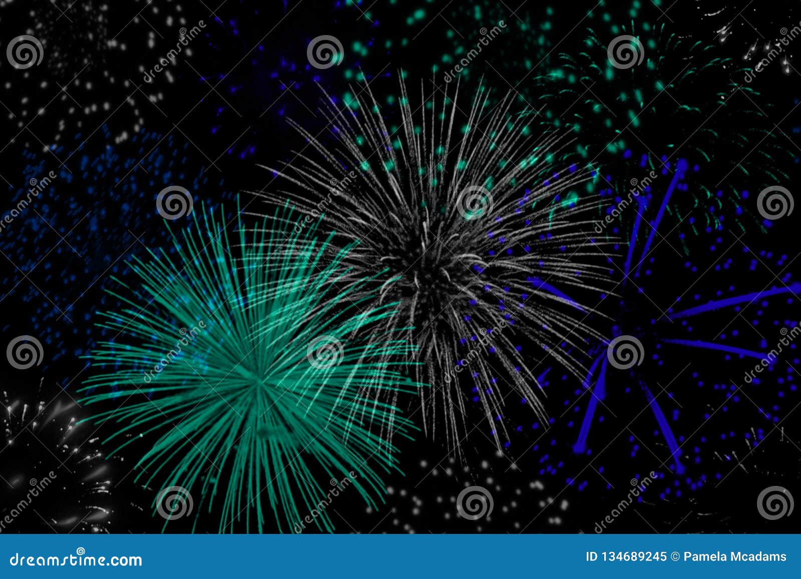 Fourth July Teal Fireworks Stock Illustrations – 3 Fourth July Teal ...