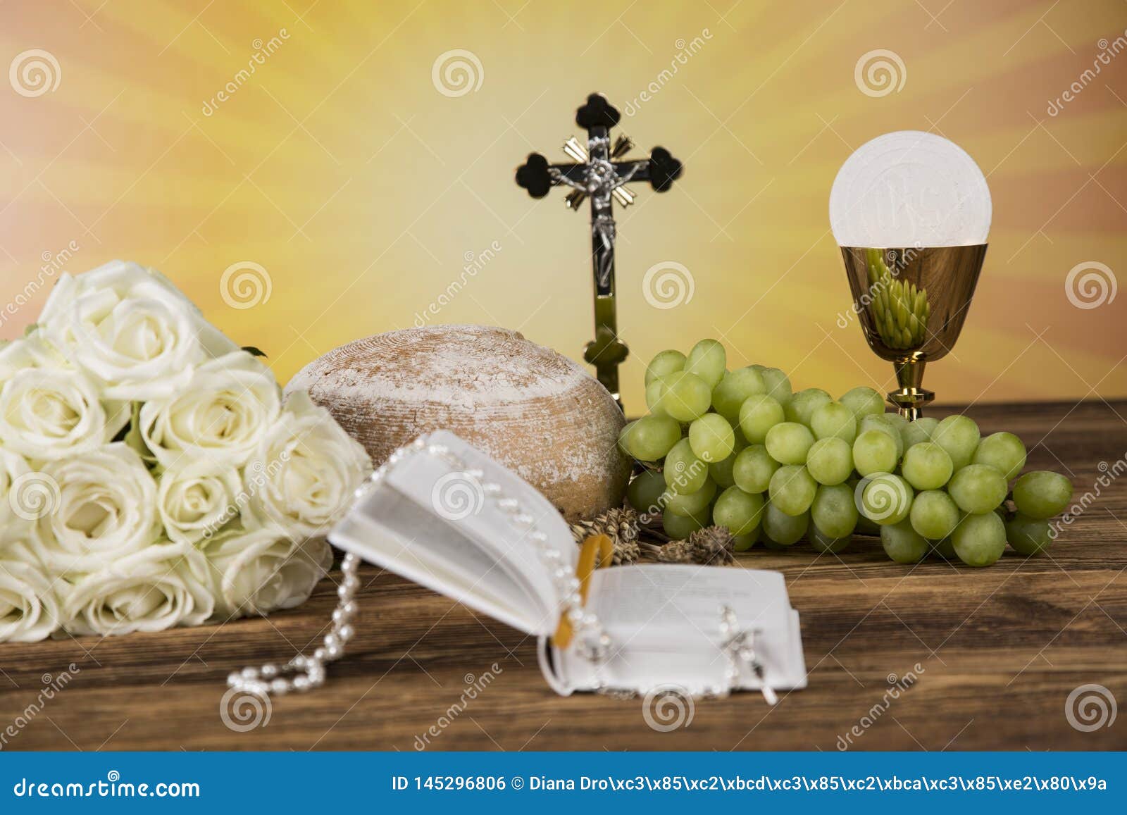 The Background of the First Holy Communion Stock Photo - Image of ...