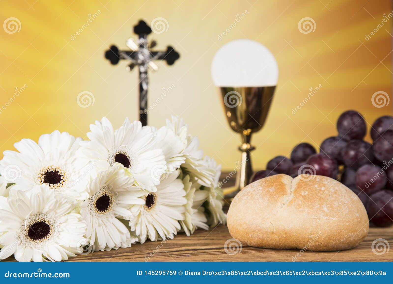 The Background of the First Holy Communion Stock Image - Image of ...